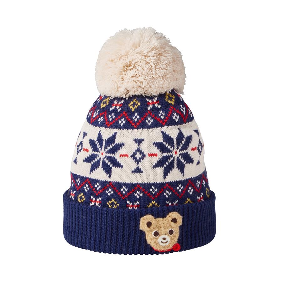 Miki House Bear Knit Hat – Navy – EnjoyKids Boutique